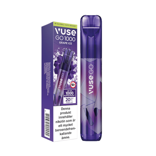 Köp Vuse Go 1000 Grape Ice från 72,90kr/st